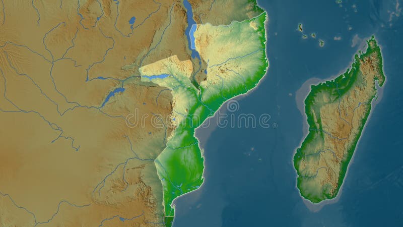 Mozambique - Physical. Composition Stock Illustration - Illustration of ...