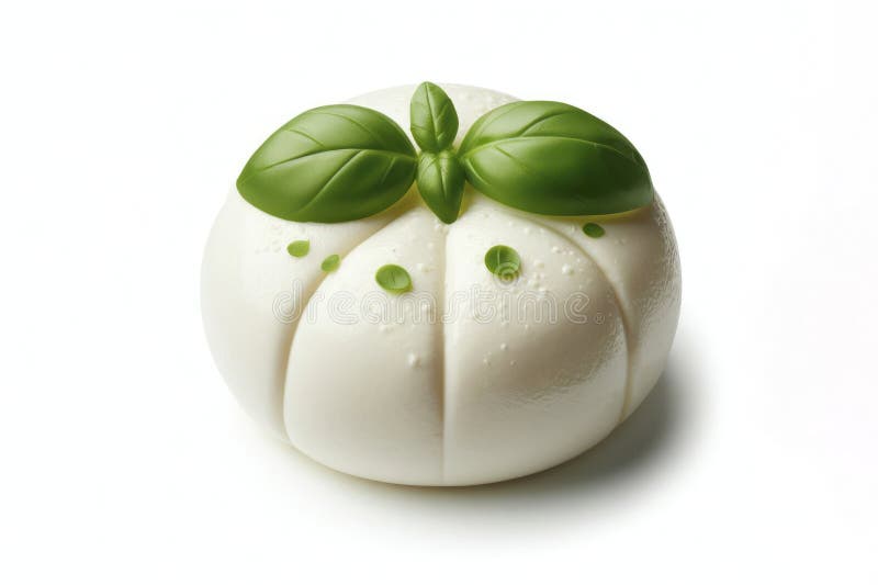 Mozzarella Cheese Isolated on Solid White Background. Ai Generative ...