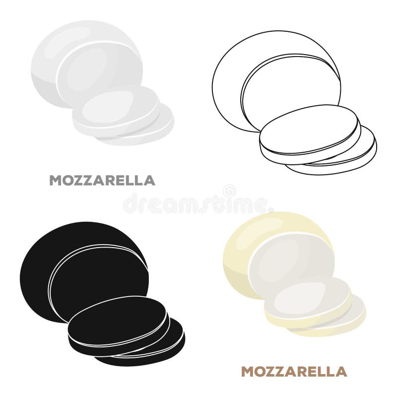 Mozzarella.Different Kinds of Cheese Single Icon in Cartoon Style ...