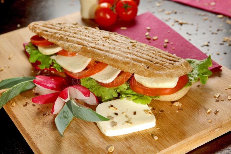 Mozzarella sandwich stock photo. Image of mini, health - 54602890