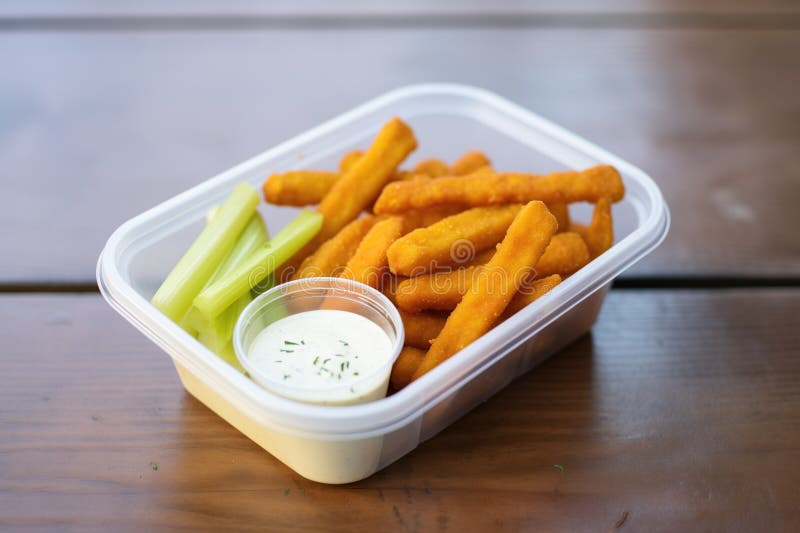 Mozzarella Sticks in a To-go Container Stock Image - Image of generated ...