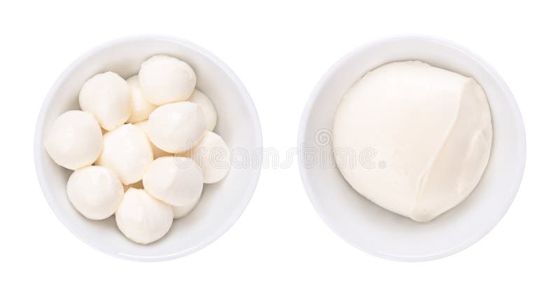 Mozzarella, Mini Balls (bambini Bocconcini) and a Big Ball, in White ...