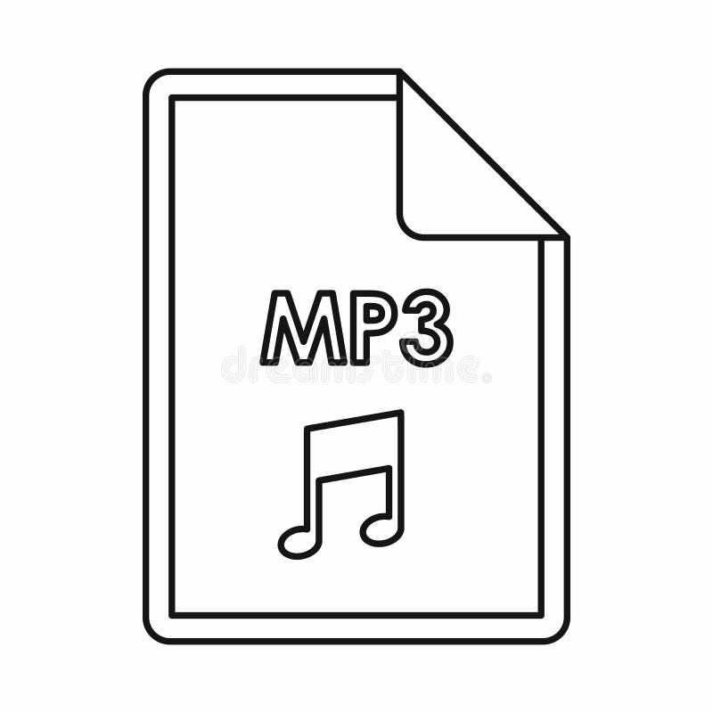 MP3 Audio File Extension Icon, Outline Style Stock Vector ...