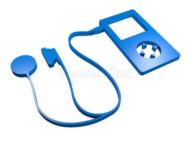 Mp4 azul stock de ilustración. Ilustración de auricular - 42983017