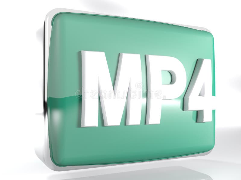 MP4 Blue Box Icon - 3D Rendering Stock Illustration - Illustration of ...