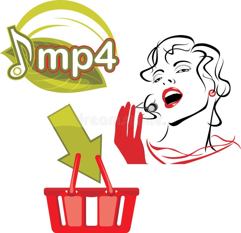 Mp4 Download. Icon for Design Stock Vector - Illustration of female ...