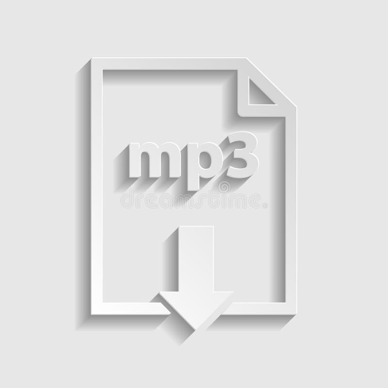 Mp3 Download Sign. Paper Style Icon. Illustration Stock Illustration ...