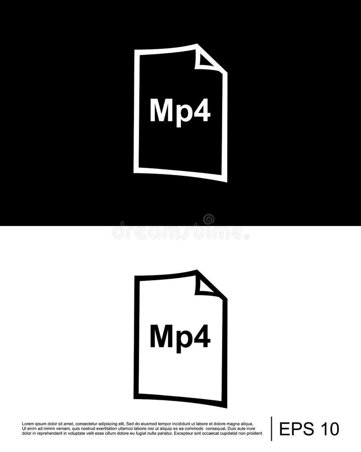 Mp4 File Format Icon Template Stock Illustration - Illustration of ...