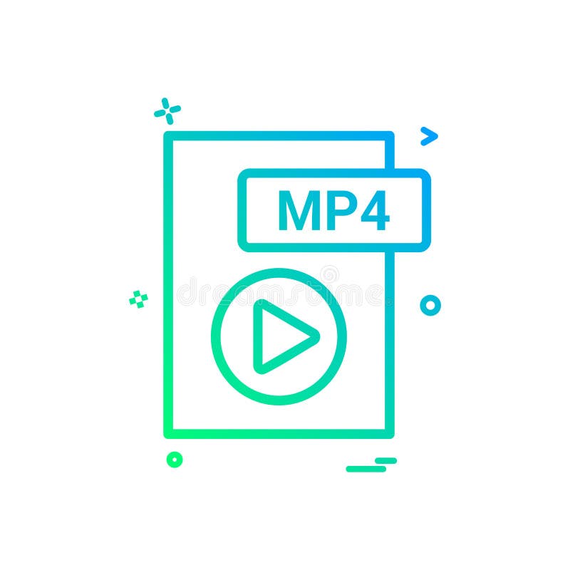 Mp4 File Format Icon Vector Design Stock Vector - Illustration of ...
