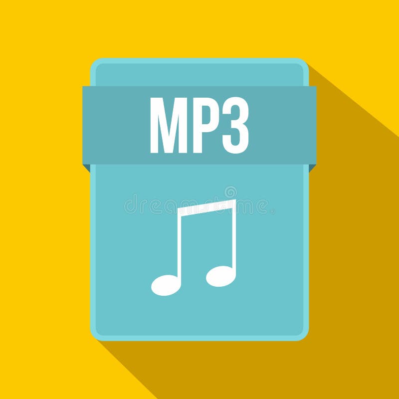 File MP3 icon, flat style stock vector. Illustration of folder - 83213575