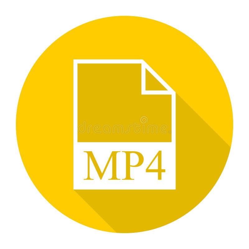 MP4 File Icon with Long Shadow Stock Vector - Illustration of business ...