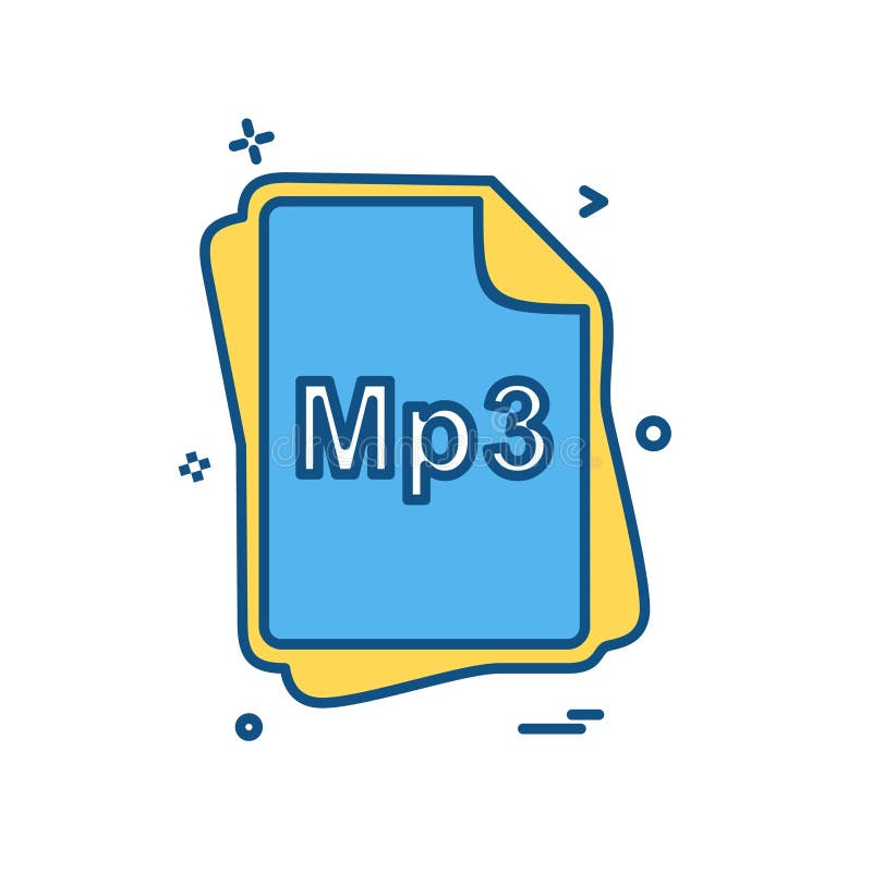 MP3 File Type Icon Design Vector Stock Vector - Illustration of vector ...