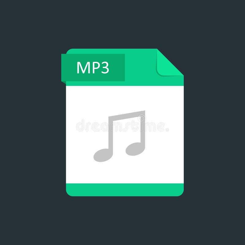 MP3 File Type Icon. Vector Illustration Isolated on a Dark Blue ...