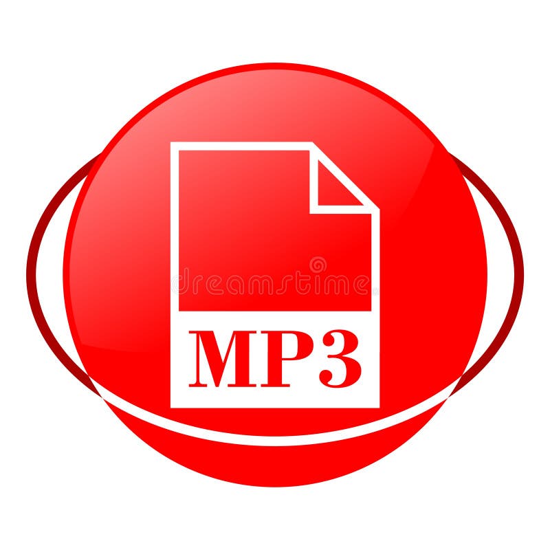 Mp3 File Vector Illustration, Red Icon Stock Vector - Illustration of ...