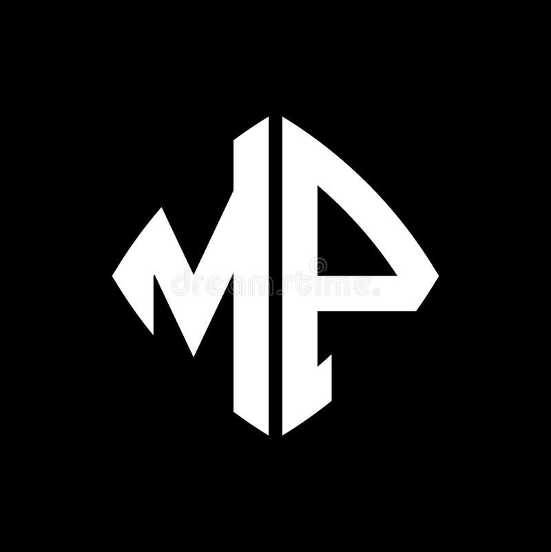 MP Geometric Monogram Logo Curved Square Style Stock Illustration ...