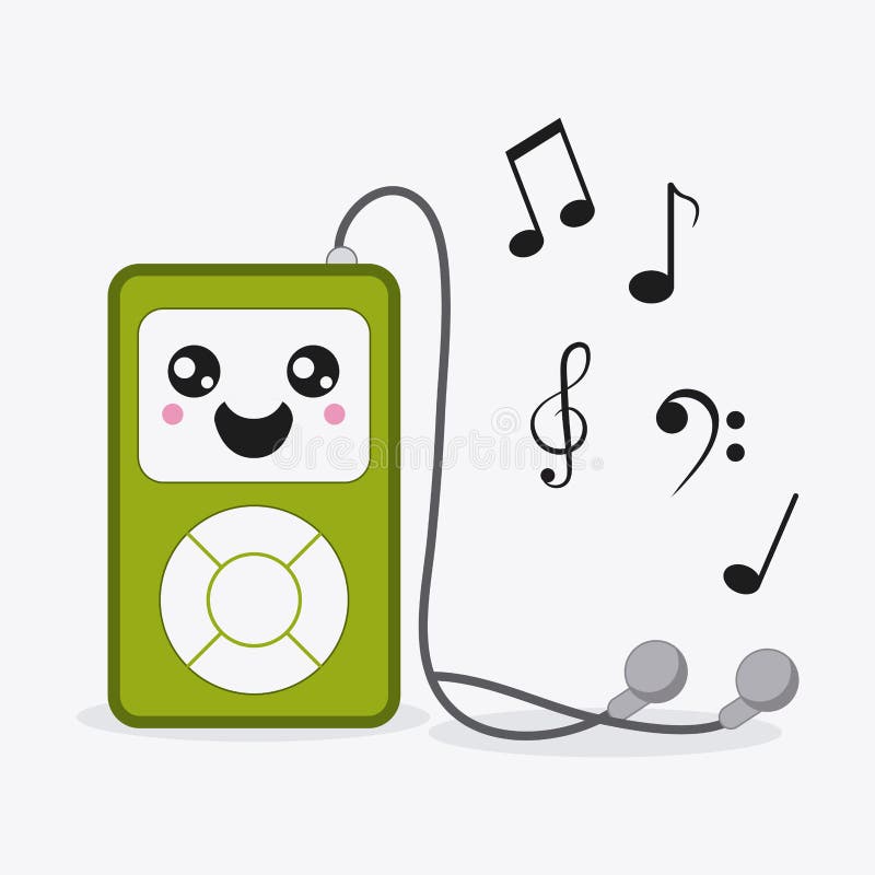 Mp3 Icon. Kawaii and Technology. Vector Graphic Stock Illustration - Illustration of digitally ...