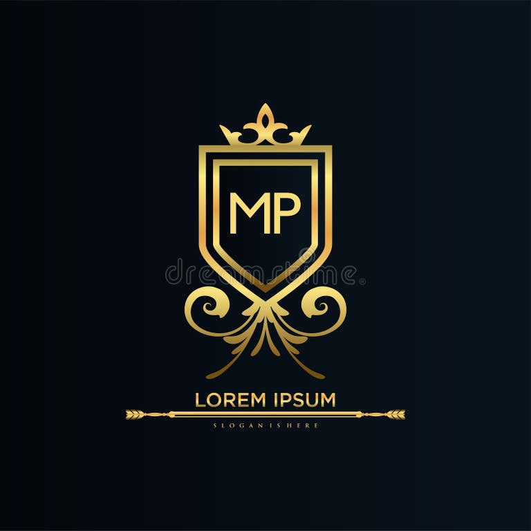 MP Letter Initial with Royal Template.elegant with Crown Logo Vector ...