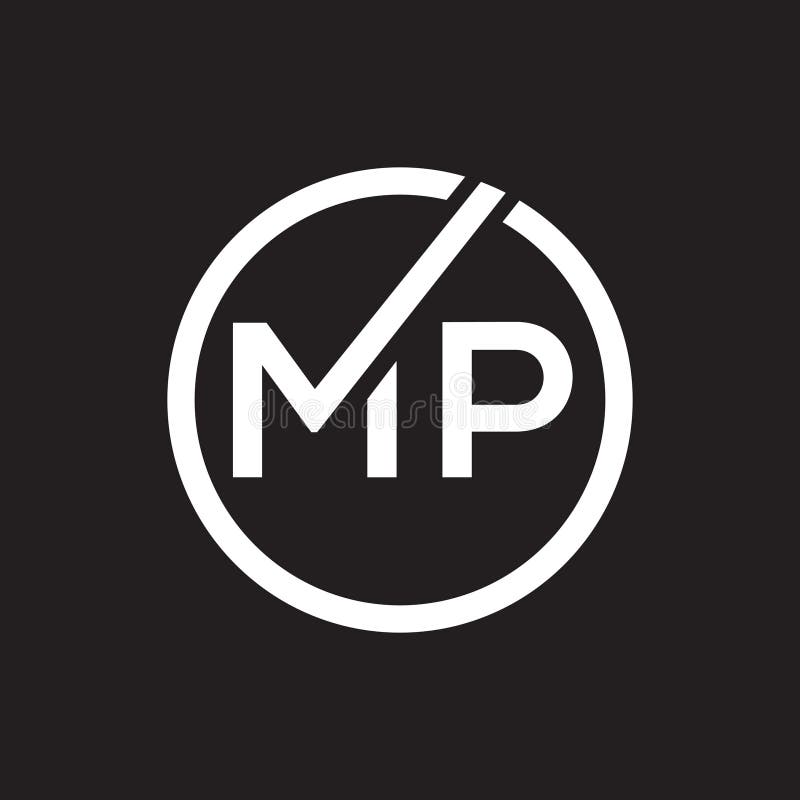 MP Letter Logo Design on Black Background.MP Creative Initials Letter ...