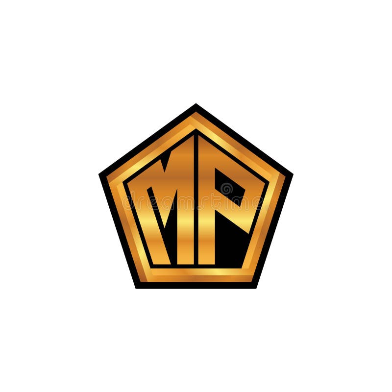 MP Logo Letter Geometric Golden Style Stock Vector - Illustration of ...