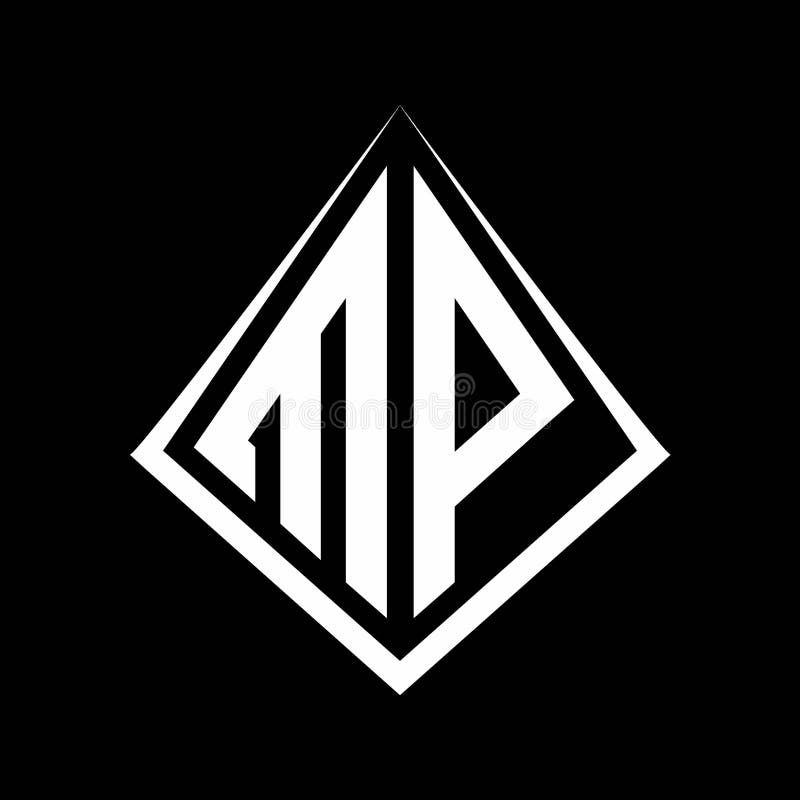 MP Logo Letters Monogram with Prisma Shape Design Template Stock Vector ...