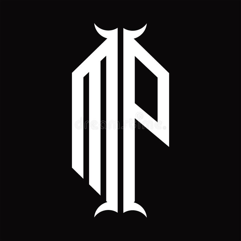 MP Logo Monogram with Horn Shape Design Template Stock Vector ...