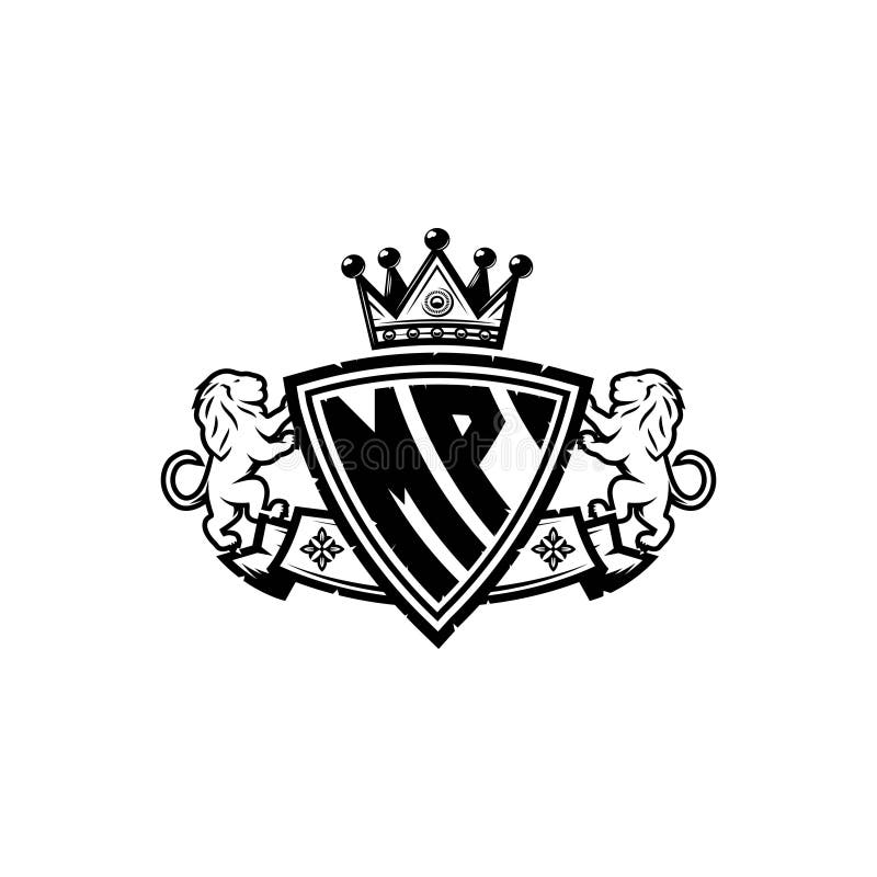 MP Logo Monogram Shield Crown Luxury Design Stock Vector - Illustration ...