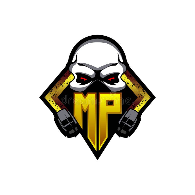 MP Logo Monogram with Skull Shape Designs Template Stock Vector ...