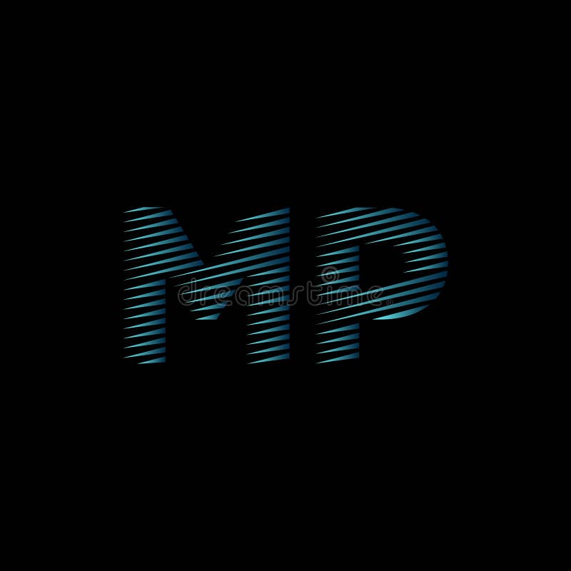 MP Monogram Lines Style Blue Light Vector Stock Vector - Illustration ...