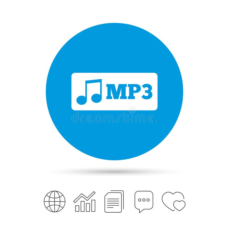 Mp3 Music Format Sign Icon. Musical Symbol. Stock Vector - Illustration ...