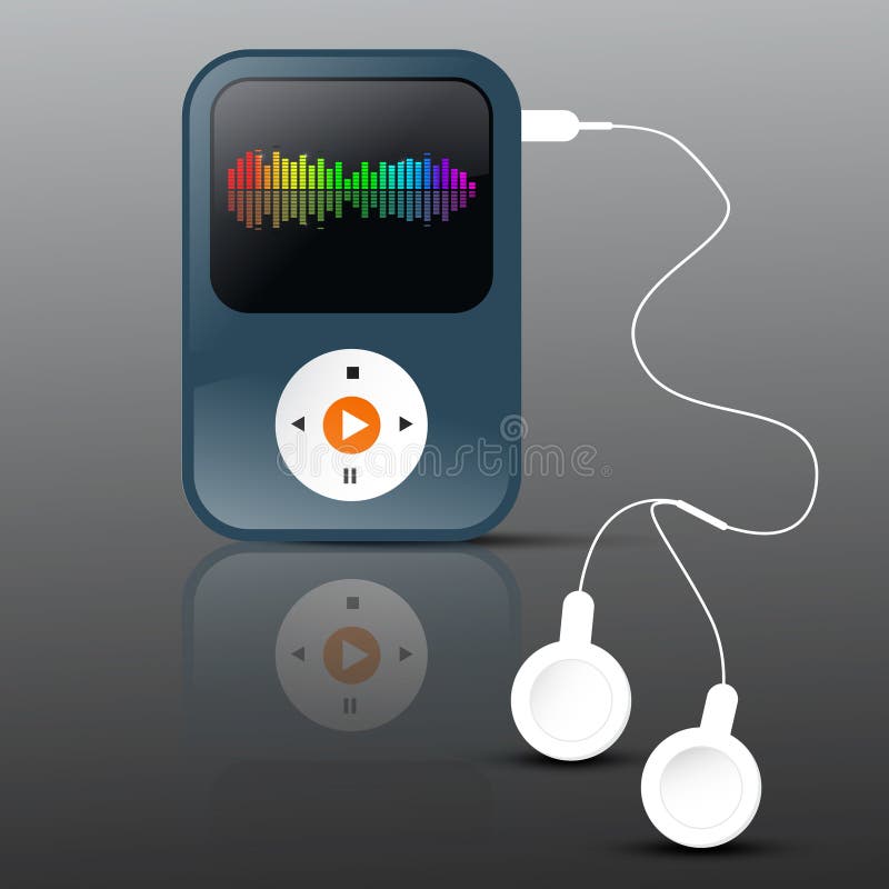 MP3 Player. Abstract Vector Mp3 Player with Headphones Editorial ...