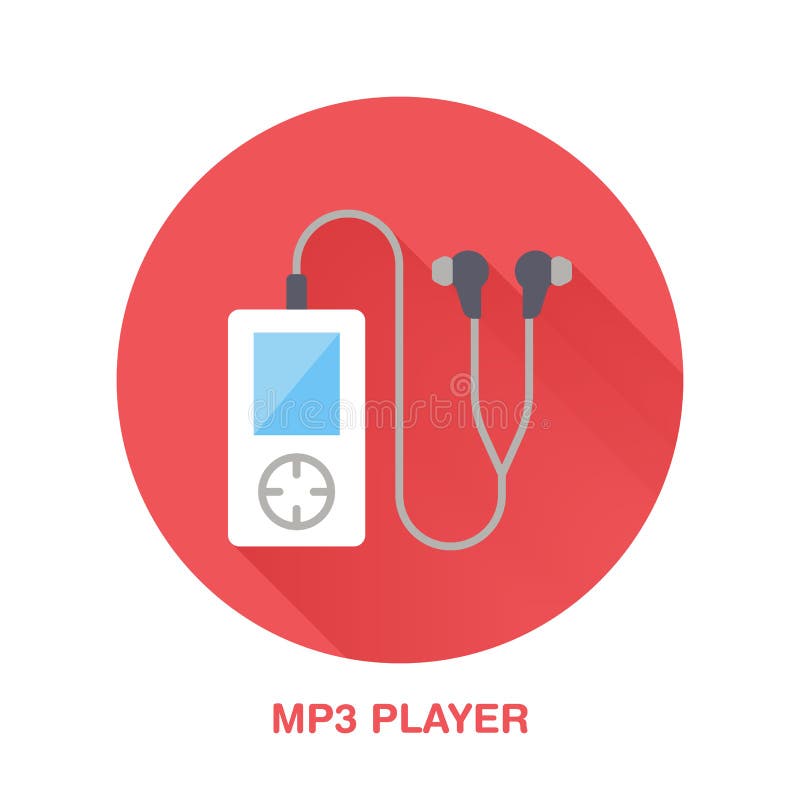 Mp3 Player Flat Style Icon. Wireless Technology, Audio Device Sign ...