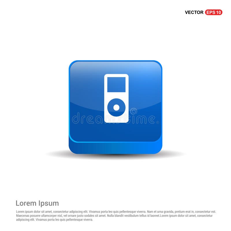 Mp3 Player Icon - 3d Blue Button Stock Vector - Illustration of sign ...