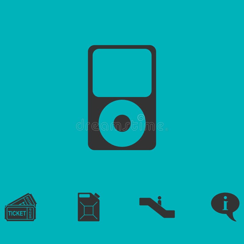 MP3 Player icon flat stock vector. Illustration of entertainment ...