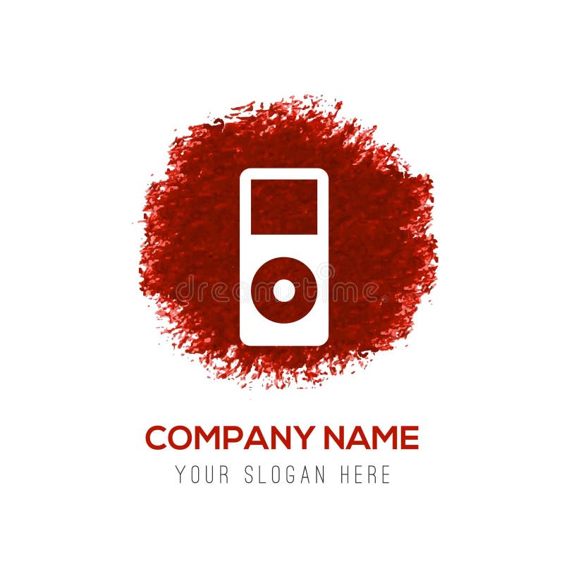 Mp3 Player Icon - Red WaterColor Circle Splash Stock Vector ...