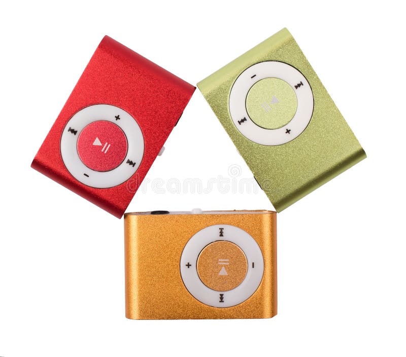 The MP3 players color stock image. Image of blue, design - 77187711