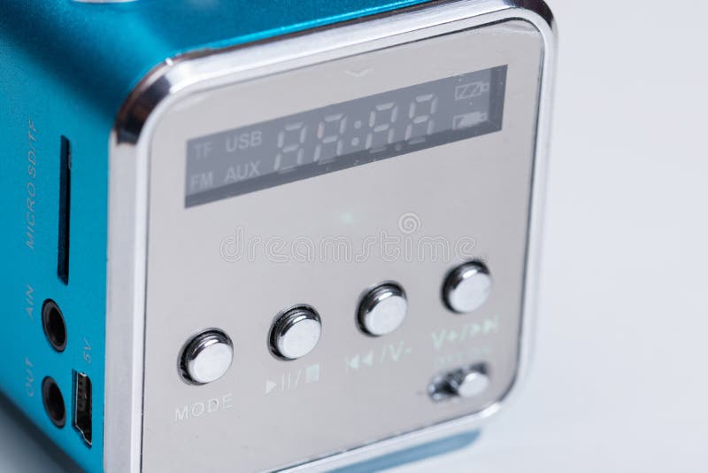 Mp3 Radio Player Box Blue Antenna Stock Image - Image of music ...