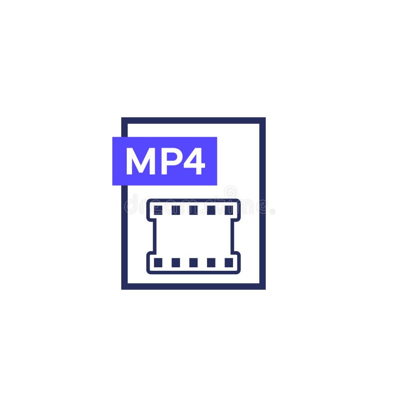 Mp4 Video File Icon on White Stock Vector - Illustration of video, file ...