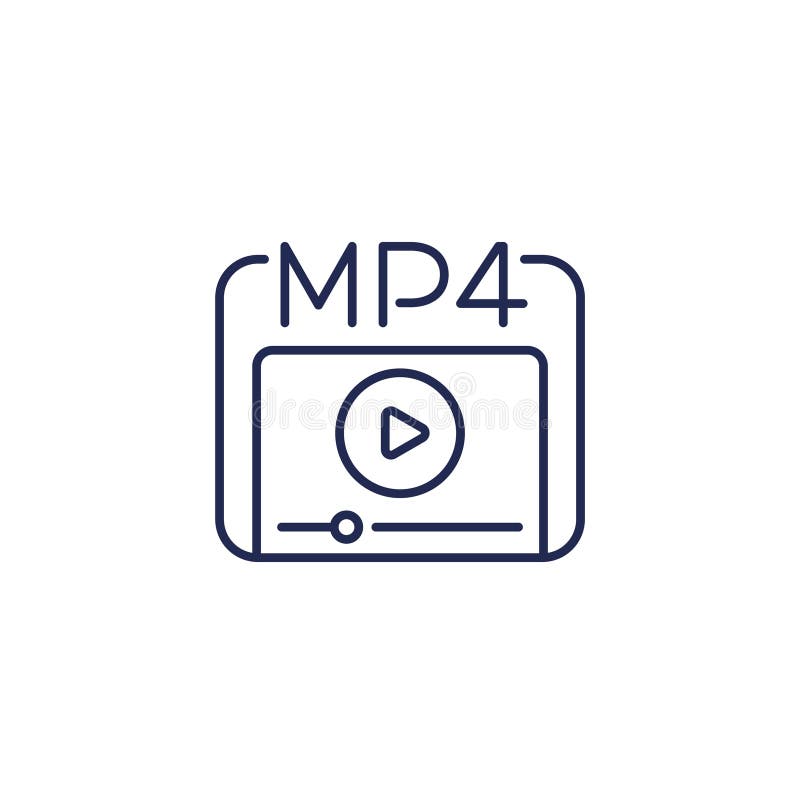 Mp4 video player line icon stock vector. Illustration of pictogram ...