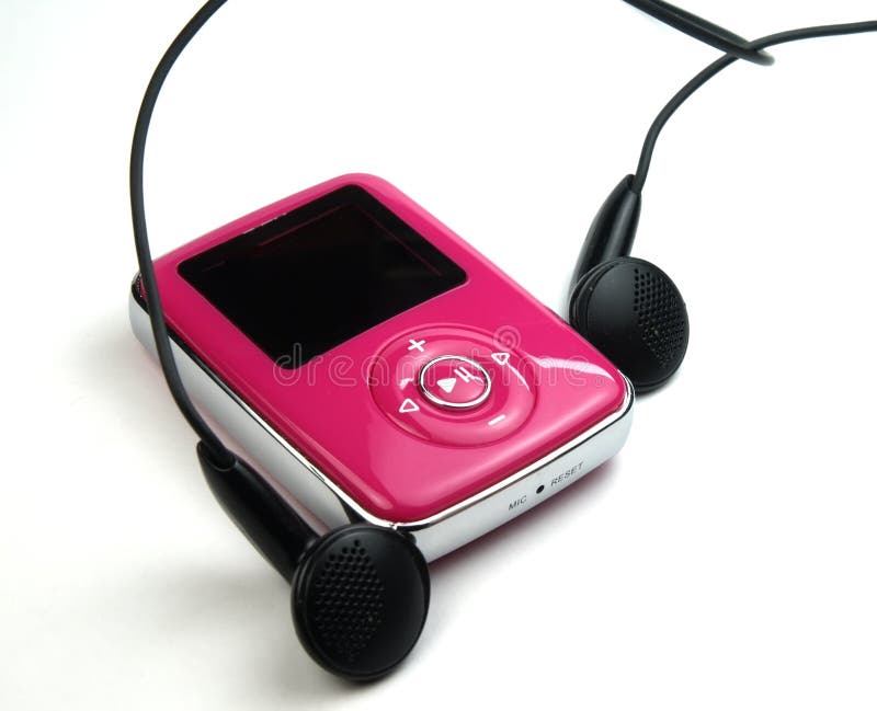 Mp3 pink stock photo. Image of download, electronic, note - 7836792