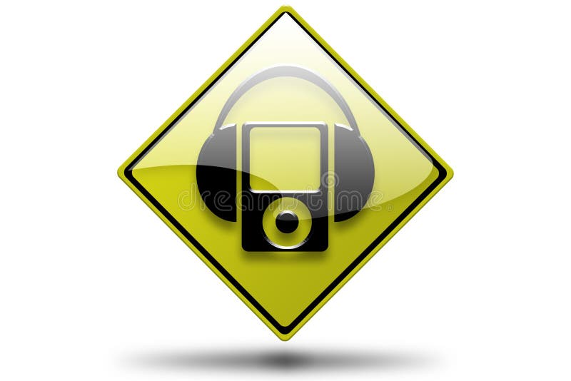 MP3 headphones stock illustration. Illustration of danger - 3801895