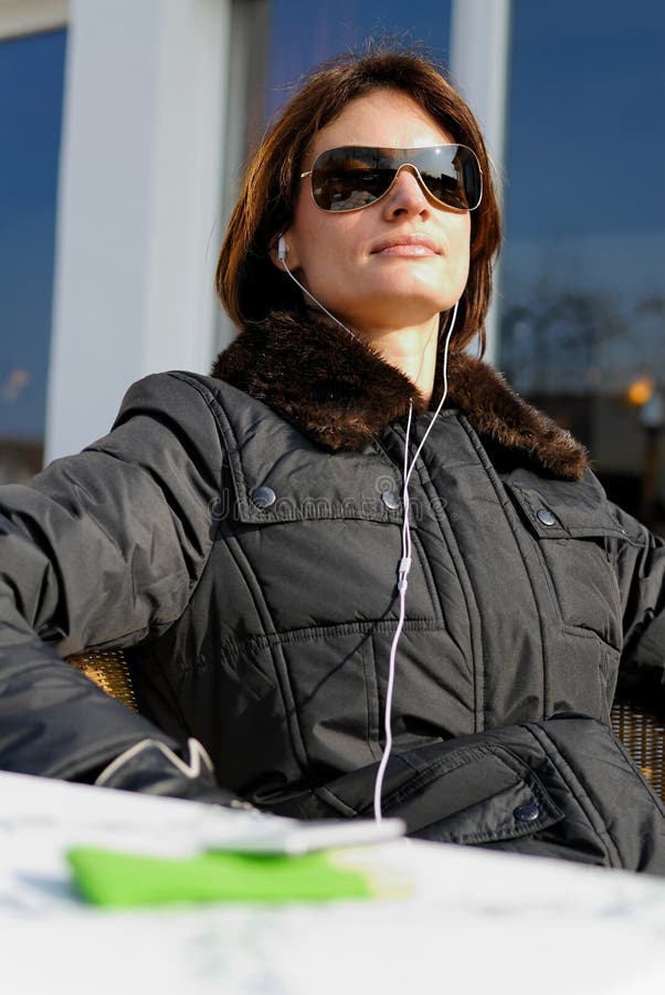 Mp3 listening stock photo. Image of portable, people, lifestyle - 1993120
