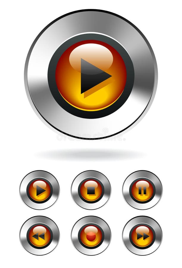 MP3 Media Player Buttons stock vector. Illustration of media - 17781489