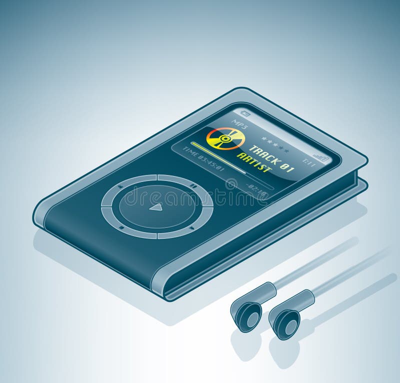MP3 / MP4 Multimedia Player Stock Vector - Illustration of isometric ...