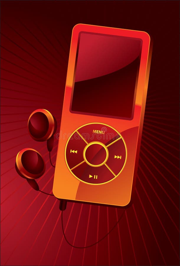 Mp3 player vector stock vector. Illustration of retro - 5106152