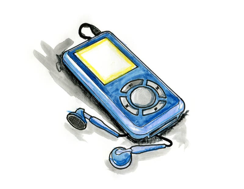 MP3-Player stock abbildung. Illustration von zeichnung - 17411140