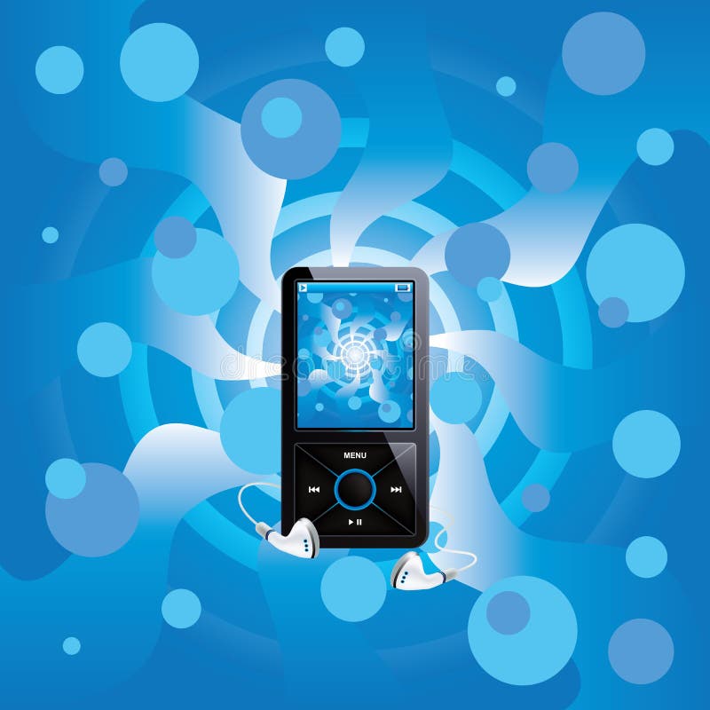 Mp3-player-white stock vector. Illustration of black - 16832073