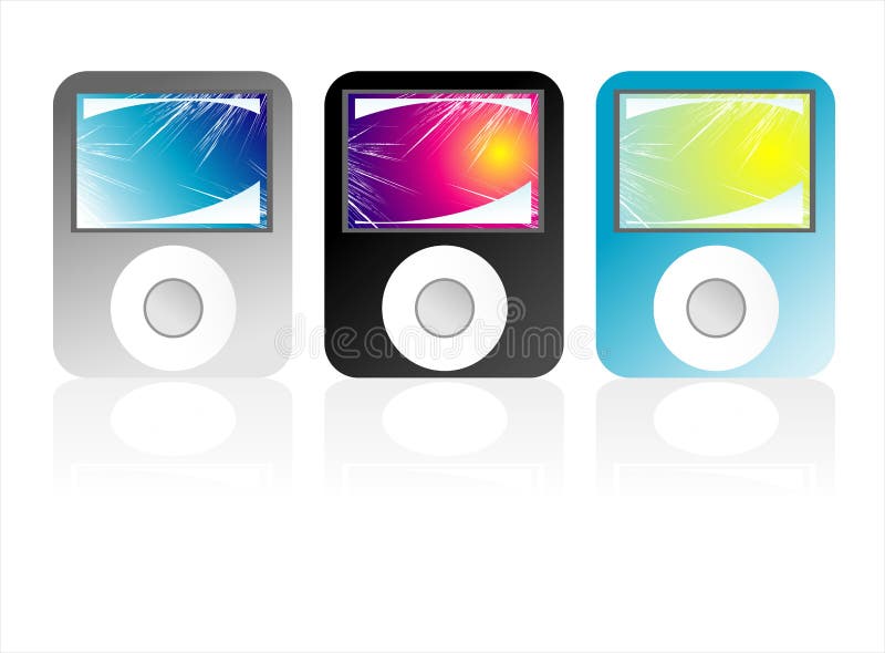 Mp3 Players in Various Trendy Colors Stock Illustration - Illustration ...