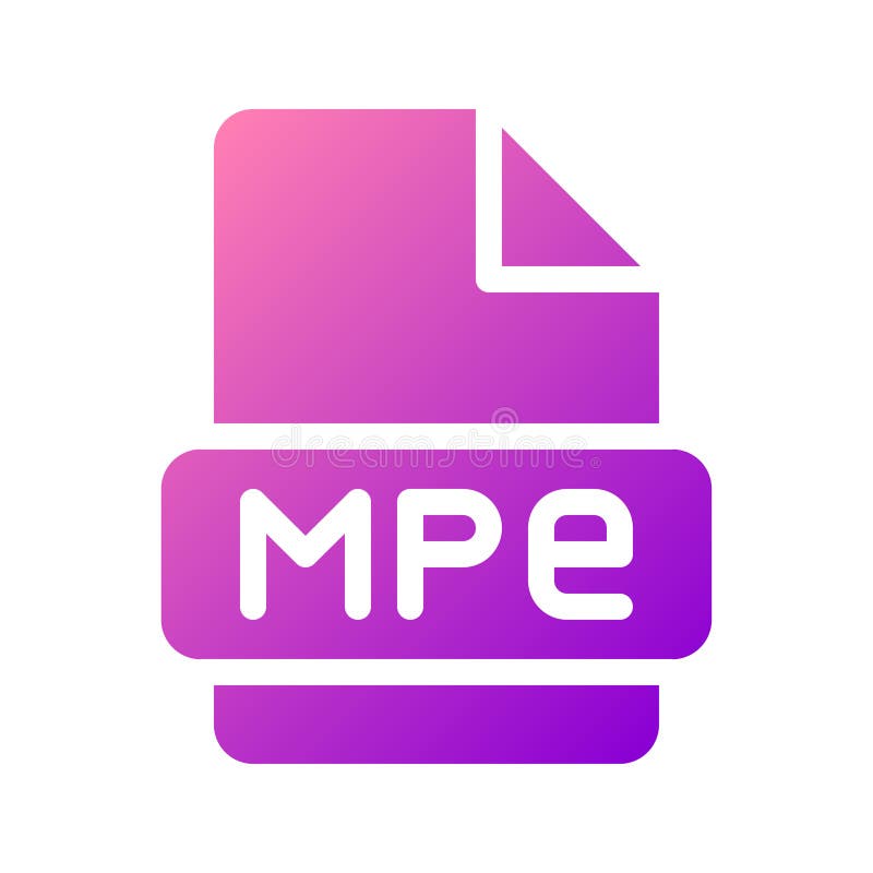 Mpe Dynamic Gradient Icon To Represent Video Format Files Stock Vector ...