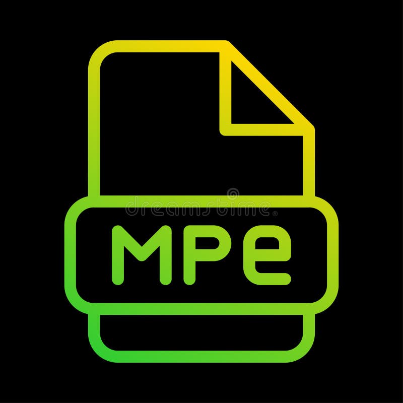 Mpe File Type Icon. with an Outline Gradient Design. Can Be Used for ...