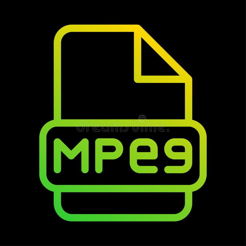 Mpeg File Type Icon. with an Outline Gradient Design. Can Be Used for ...